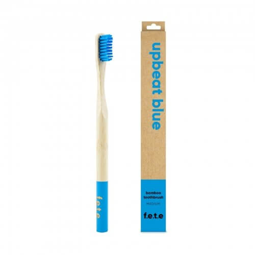 Upbeat Blue Bamboo Toothbrush Medium Bristles